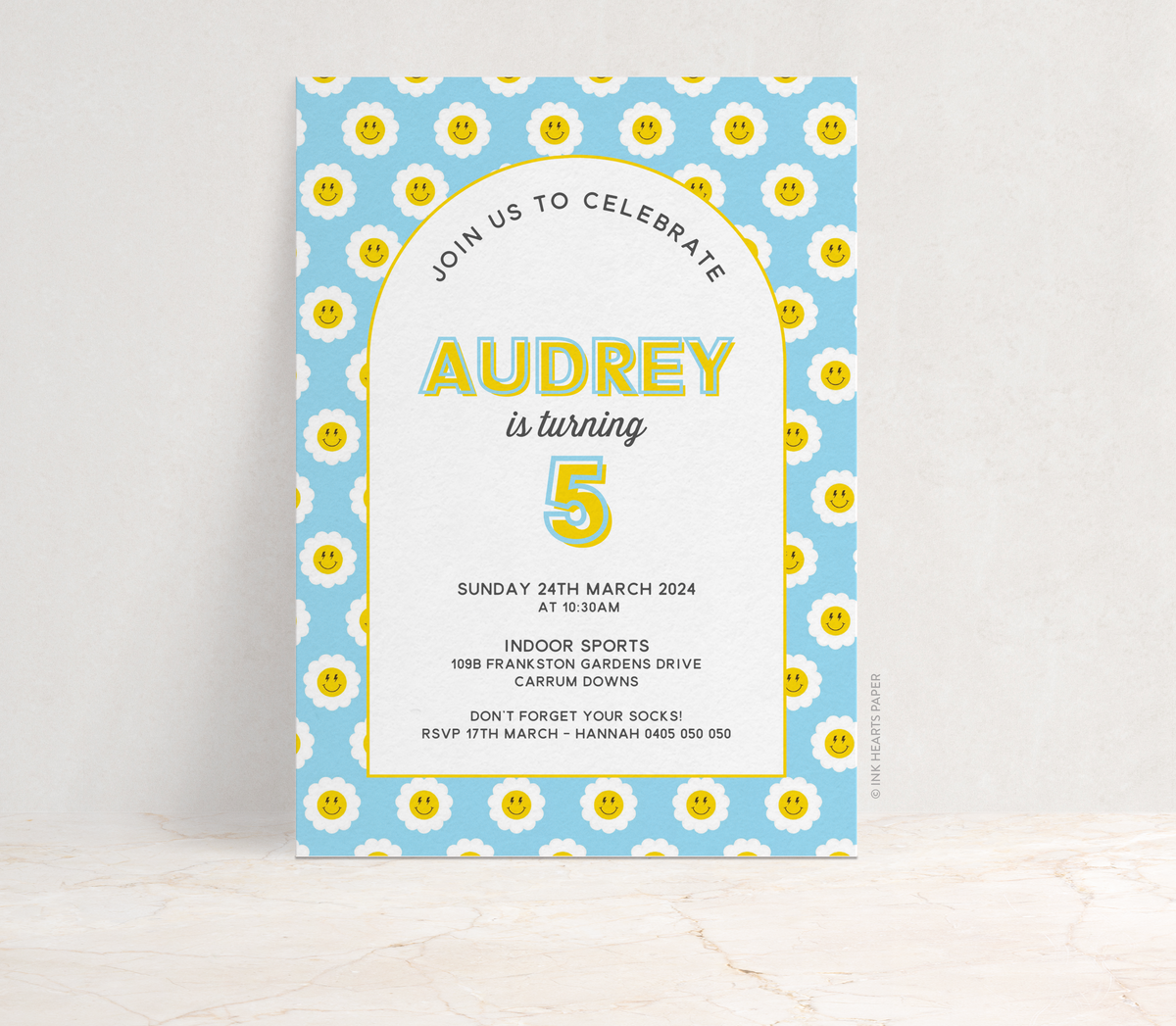 RETRO DAISY - Digital Invitation (Template) – Ink Hearts Paper