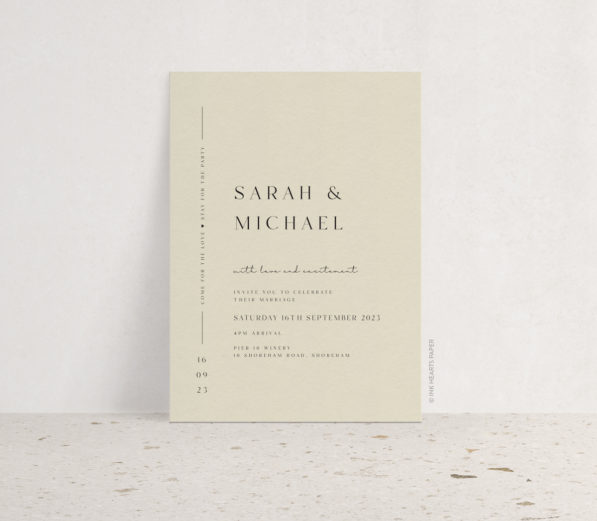 SARAH - Invitation - Wedding Invitations Australia – Ink Hearts Paper