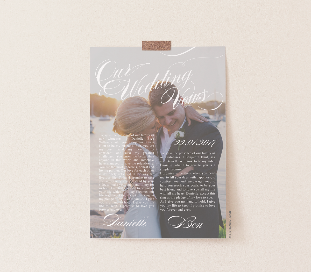 CLASSIC - Wedding Vow Print - Wedding Keepsake - Anniversary Gift – Ink ...