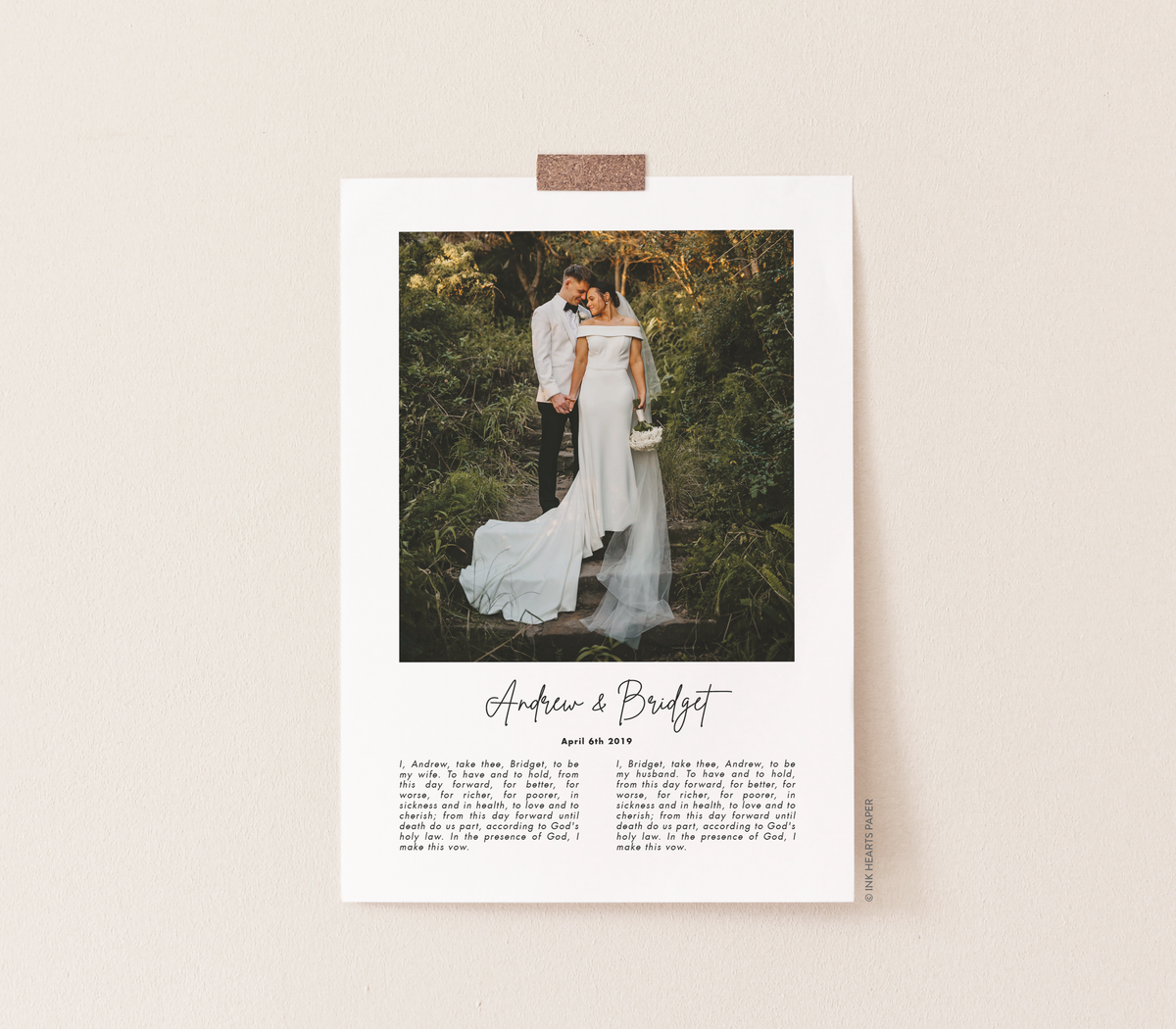 MODERN - Wedding Vow Print - Wedding Keepsake - Anniversary Gift – Ink ...